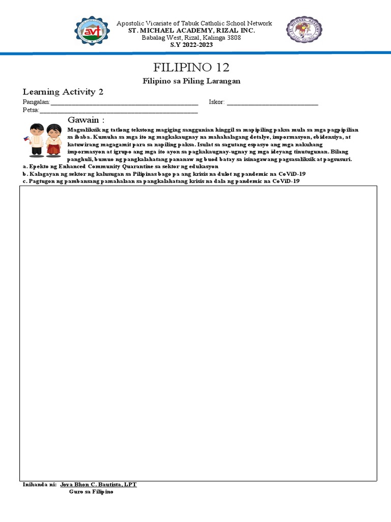 Learning Activity 2-12 | PDF