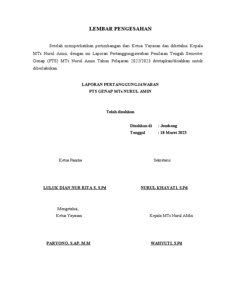Lembar Pengesahan | PDF