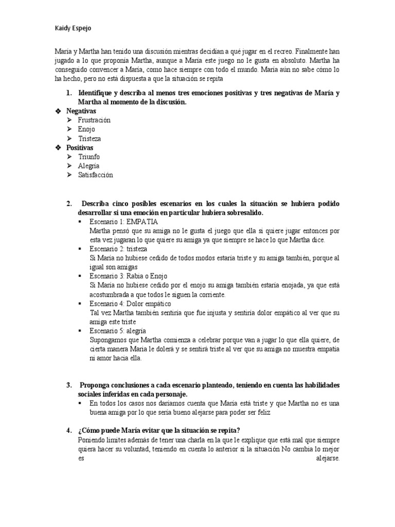 María y Martha Han Tenido Una Discusión Mientras Decidían A Qué Jugar ...