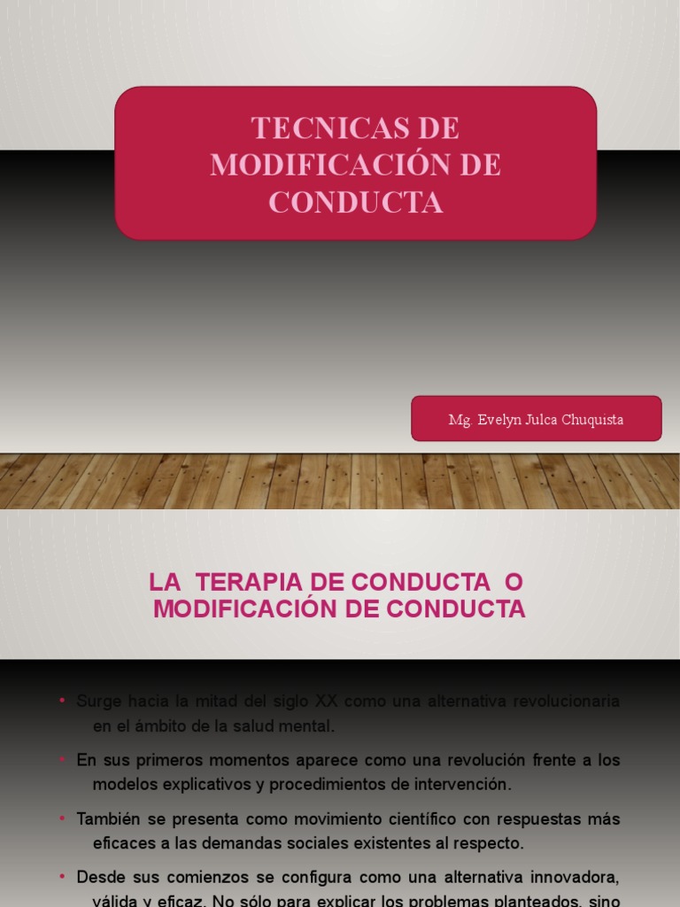 Clase 1 Modificacion de Conducta | PDF | Psicoterapia | Comportamiento