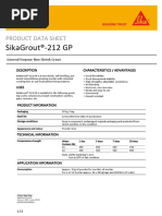 Sikagrout®-215 (New) : Product Data Sheet | PDF | Concrete | Water