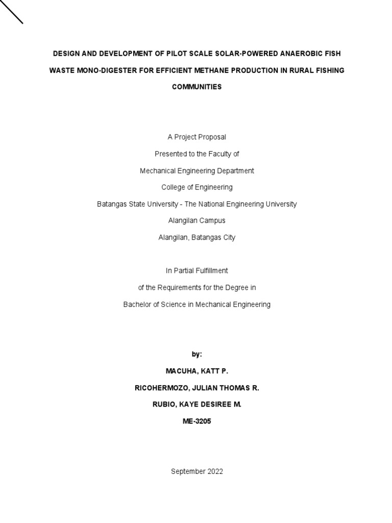 Design and Development of Pilot Scale Solar-Powered Anaerobic Fish ...