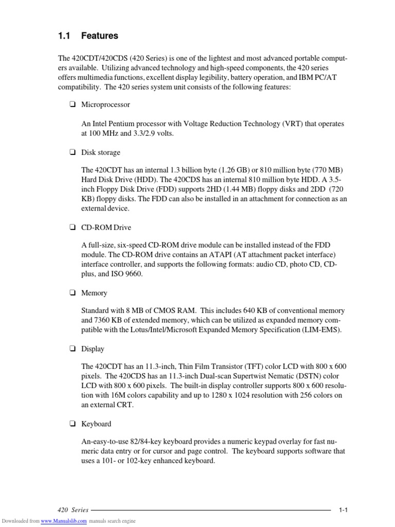 420 CDT | PDF | Floppy Disk | Liquid Crystal Display