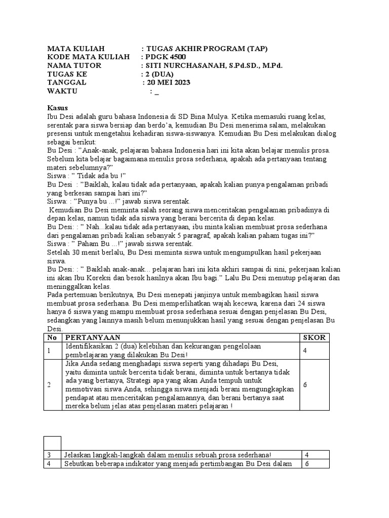 Tugas 2 Tap 20 Mei 2023 | PDF | Karier & Perkembangan