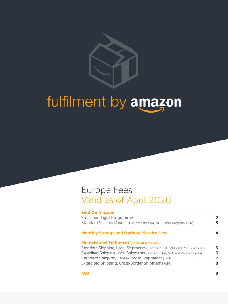 FBA Fees Rate Card Amazon UK | PDF | Value Added Tax | Inventory