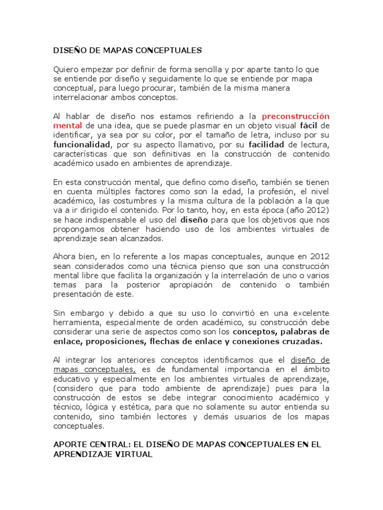 Diseño de Mapas Conceptuales | PDF | Diseño | Aprendizaje