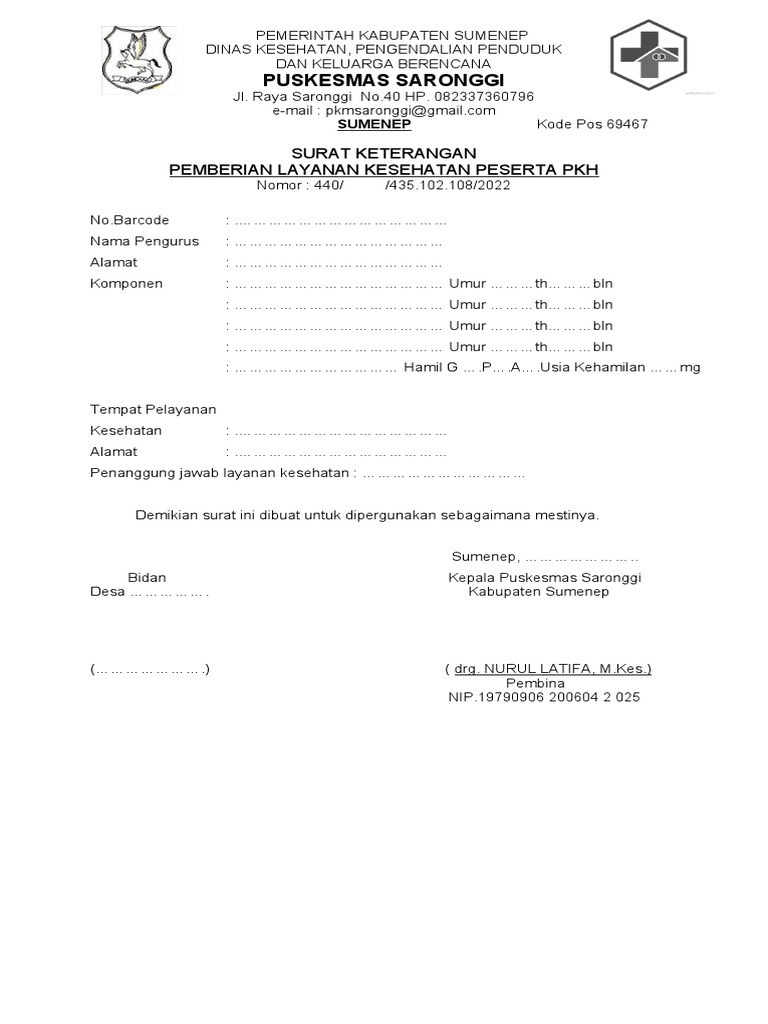 Surat Keterangan PKH | PDF