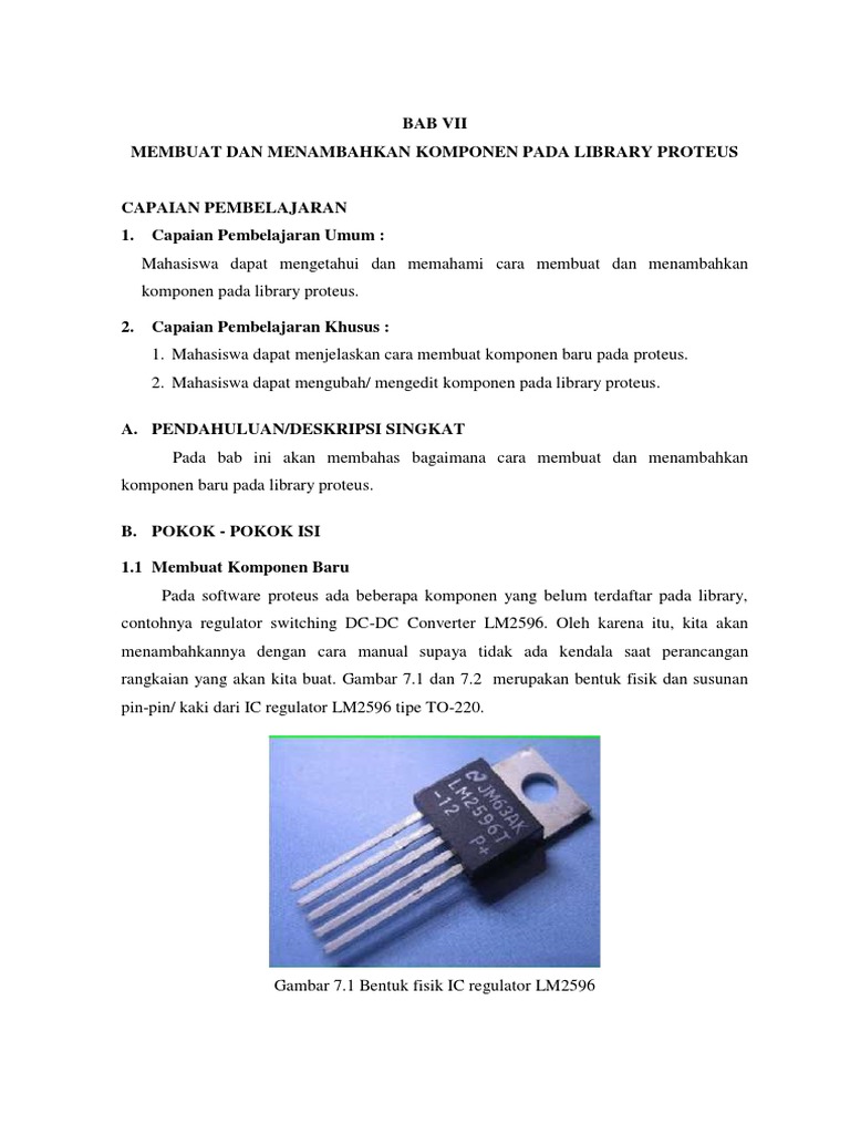 Menambah Komponen LM2596 di Proteus | PDF
