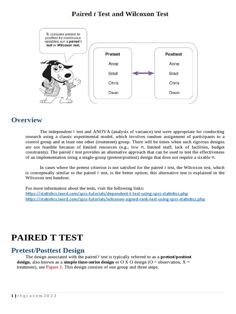 Paired T-Test Example | PDF