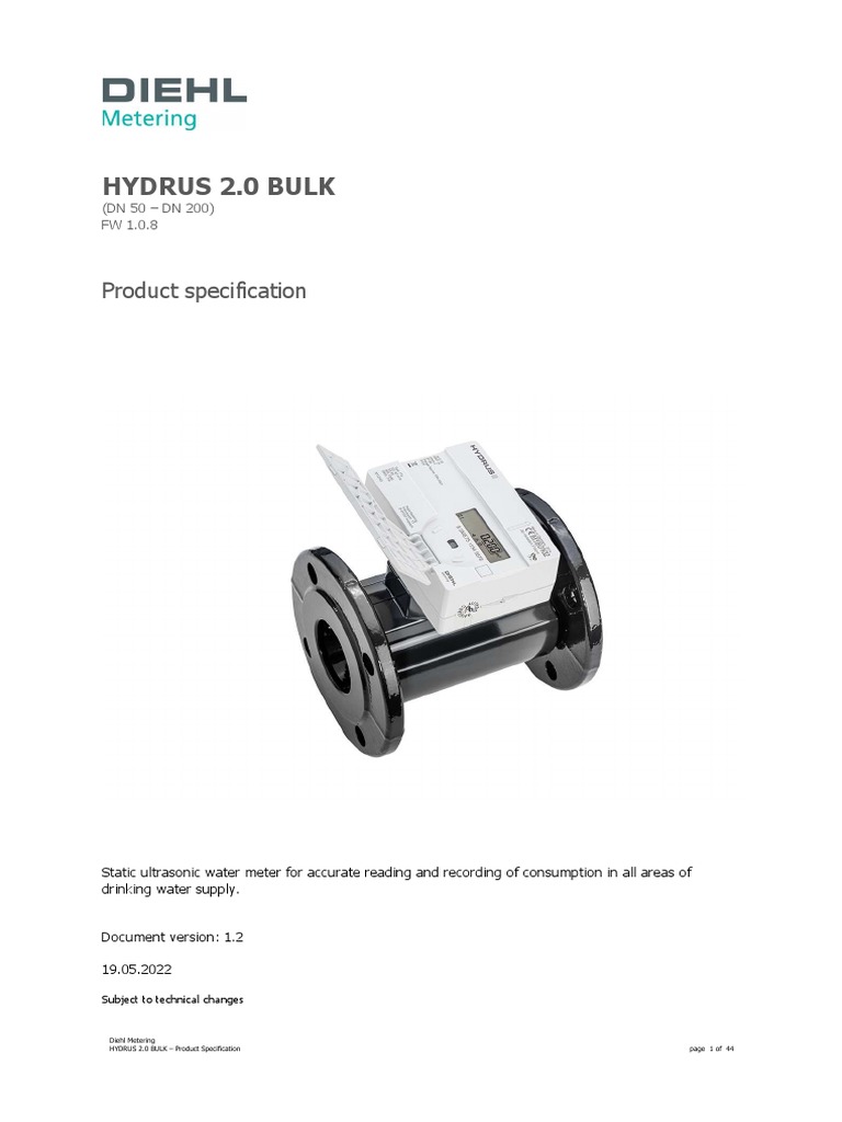 Diehl Hydrus 2.0 Bulk Meter Specs | PDF | Computing | Electrical ...