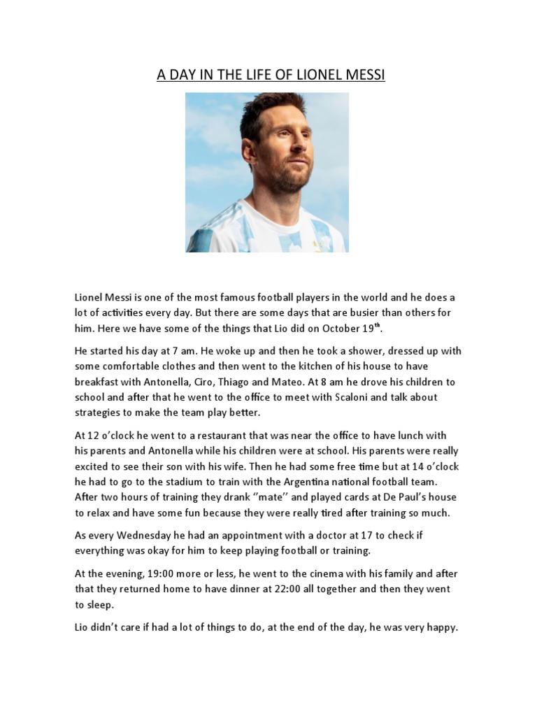 Messi's Daily Life Overview | PDF | Food And Drink