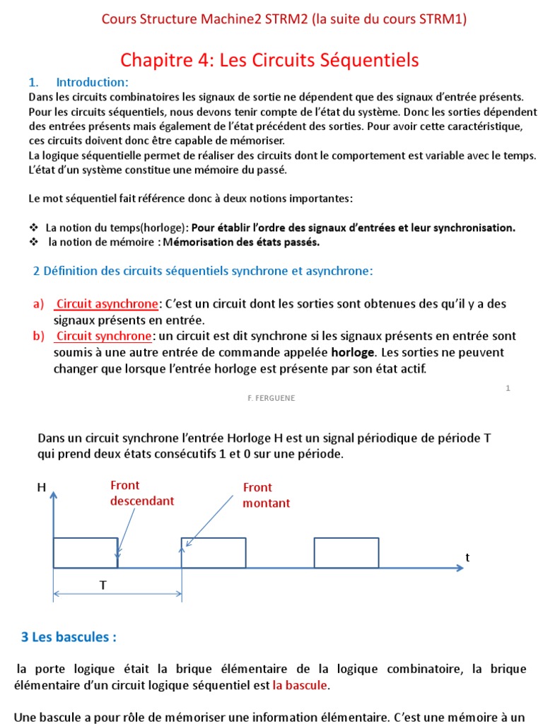Chapitre4 Les Circuits Sequentiels | PDF | Technologies de l'information et de la communication ...