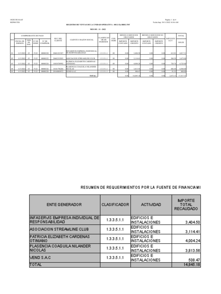 Registro de Ventas | PDF | Economias