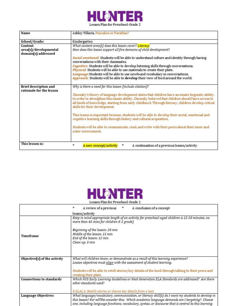 Food, Culture, and Identity Lesson Plan | PDF | Lesson Plan | Human ...