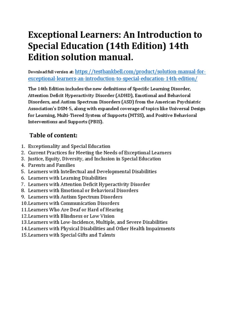 Exceptional Learners | PDF Exceptional Learners | PDF