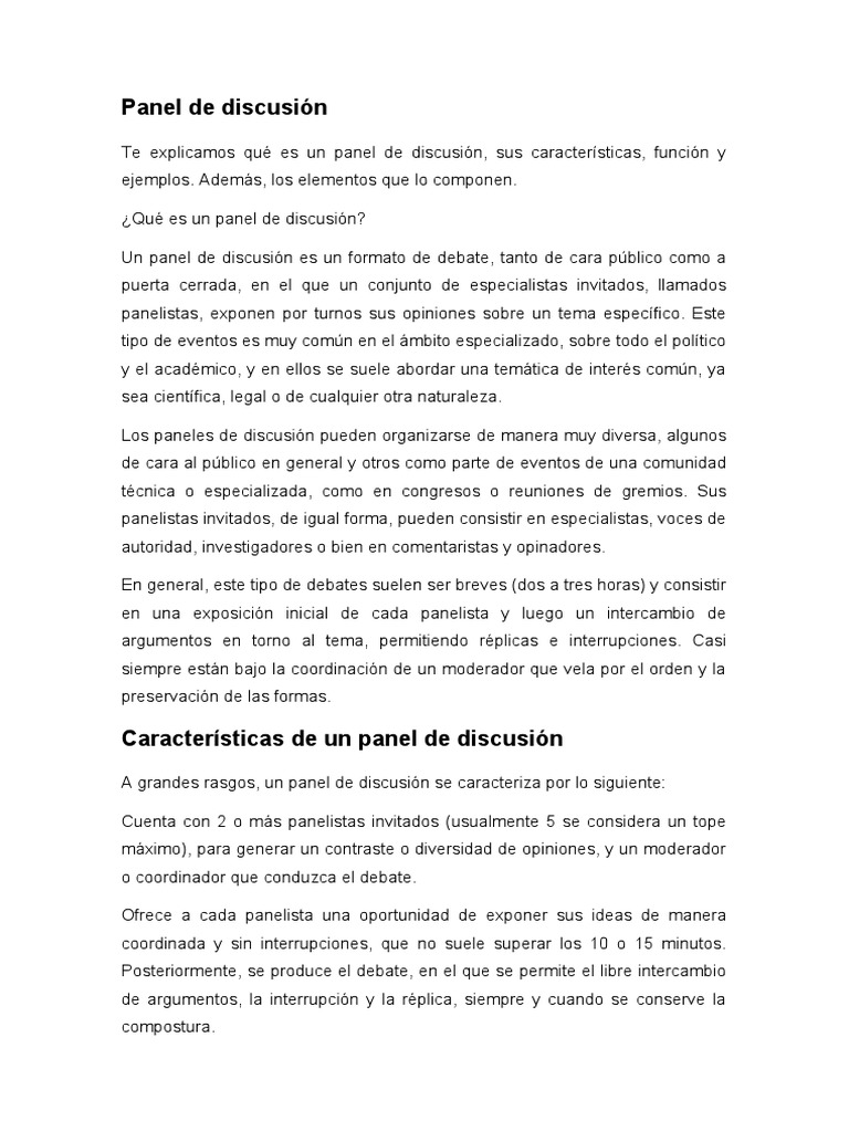 Panel de Discusión | PDF
