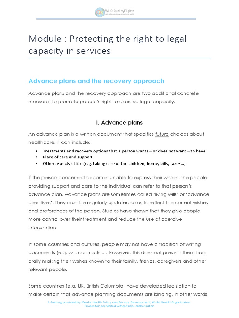 Advance Plans and Recovery Approach | PDF | Medicine | Public Services