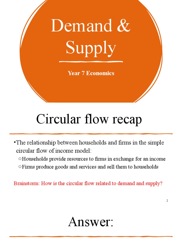 Demand Supply Year 7 Economics Intro | PDF | Demand | Supply (Economics)