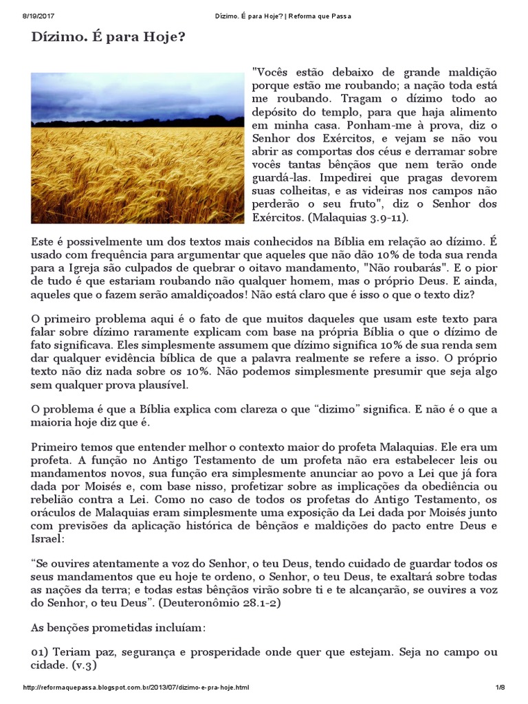 Frank Brito - Dízimo. É para Hoje? | PDF | Abraão | Dízimo