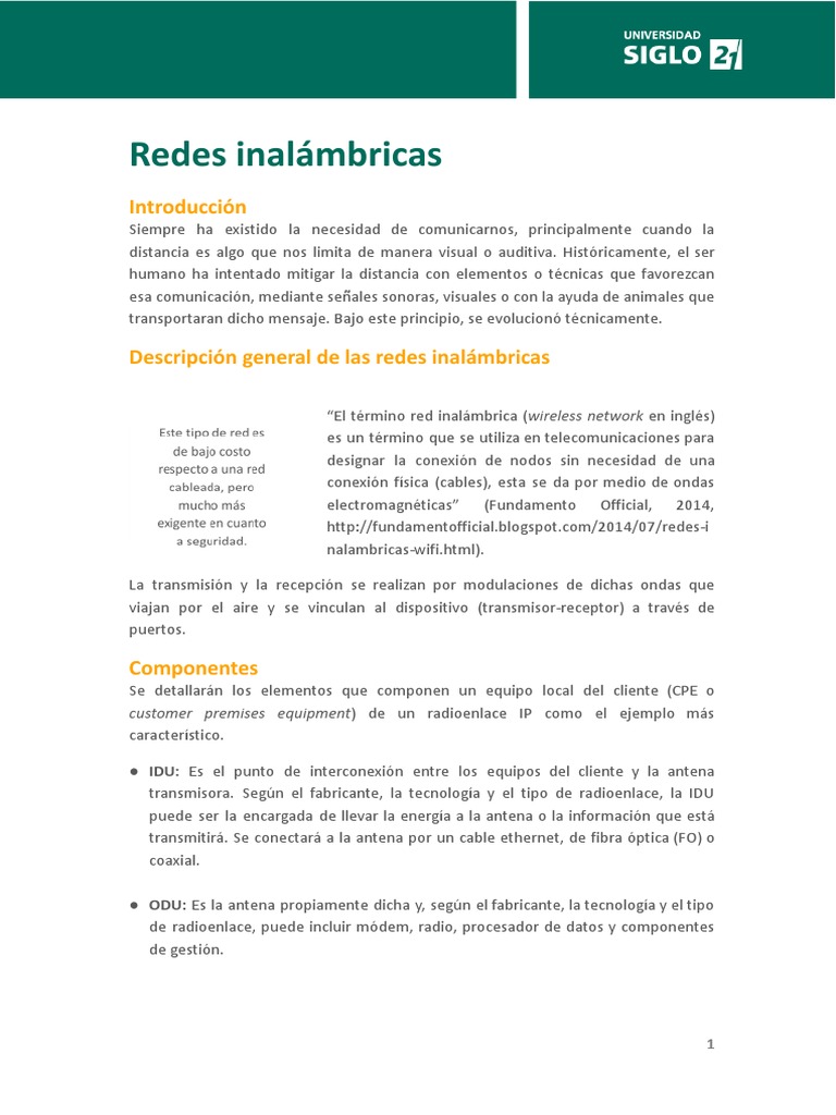 Modulos 1 y 2 Telecomunicaciones | PDF | Ieee 802.11 | Antena (Radio)