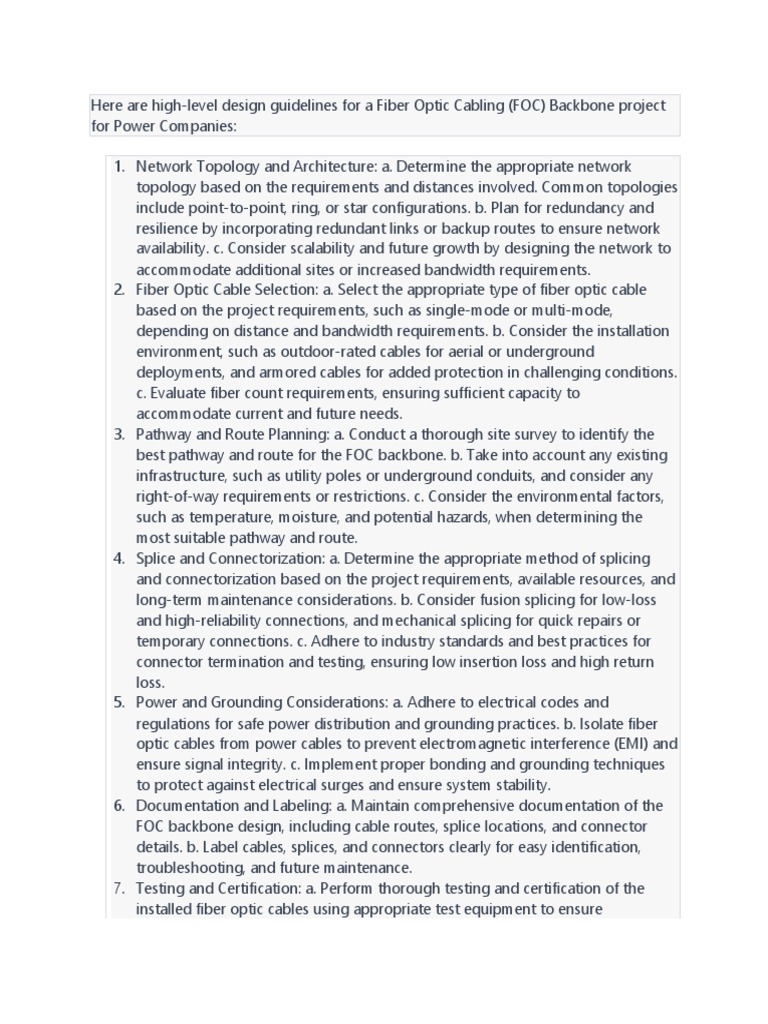 HLD - FOC Backbone Electric Coop | PDF | Optical Fiber | Network Topology