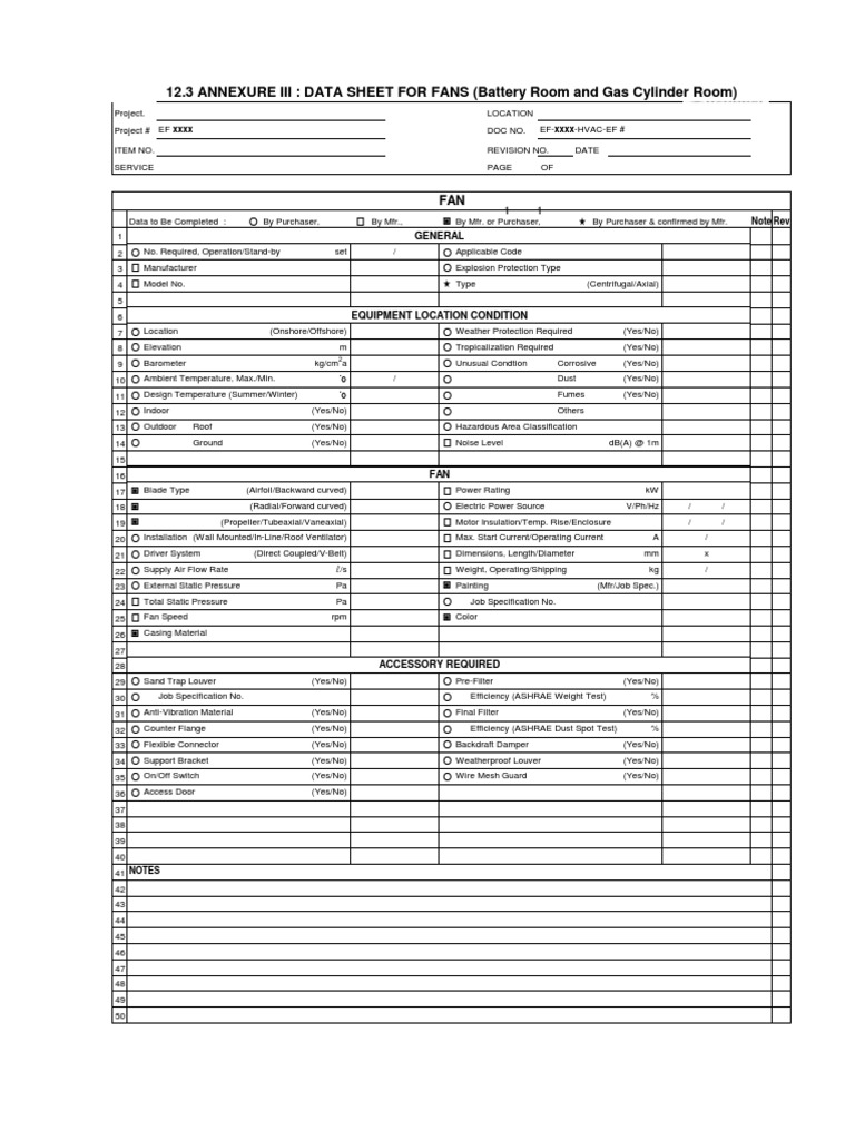 12.3 Annexure III Data Sheet For Fans | PDF | Manufactured Goods ...