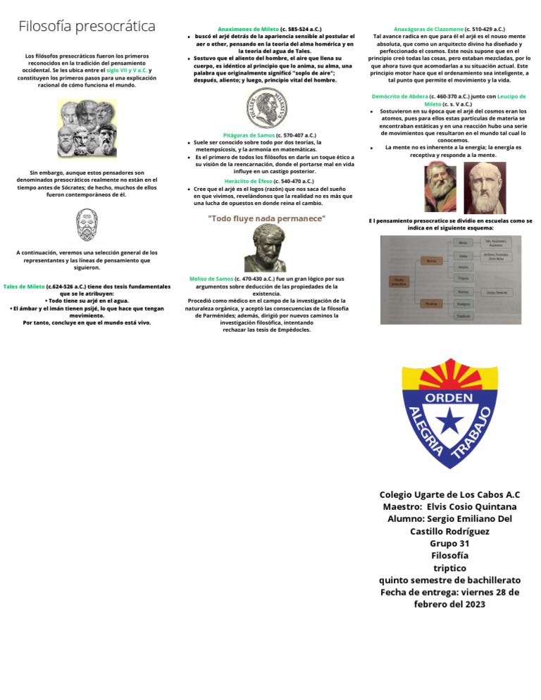 Filosofía Presocrática | PDF | Teorías filosóficas | Metafísica