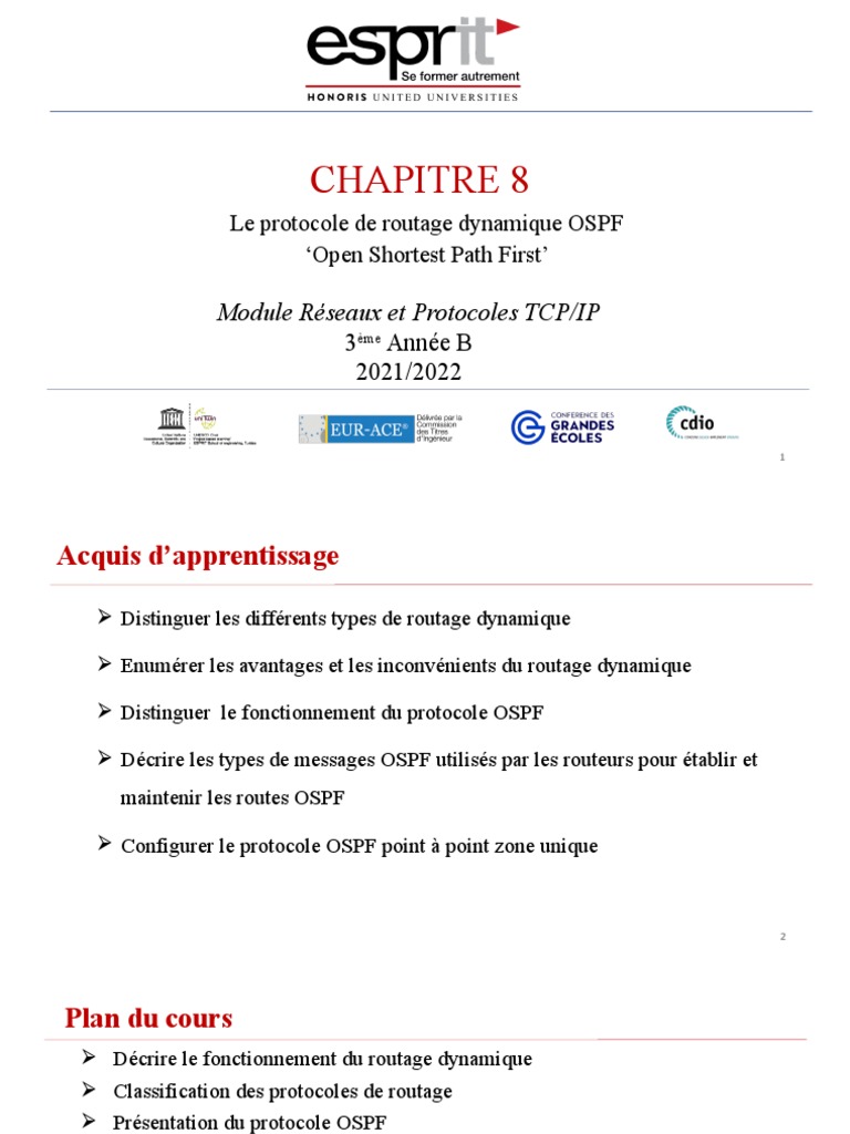 Chapitre8 - OSPF | PDF | Routage | Standards Internet