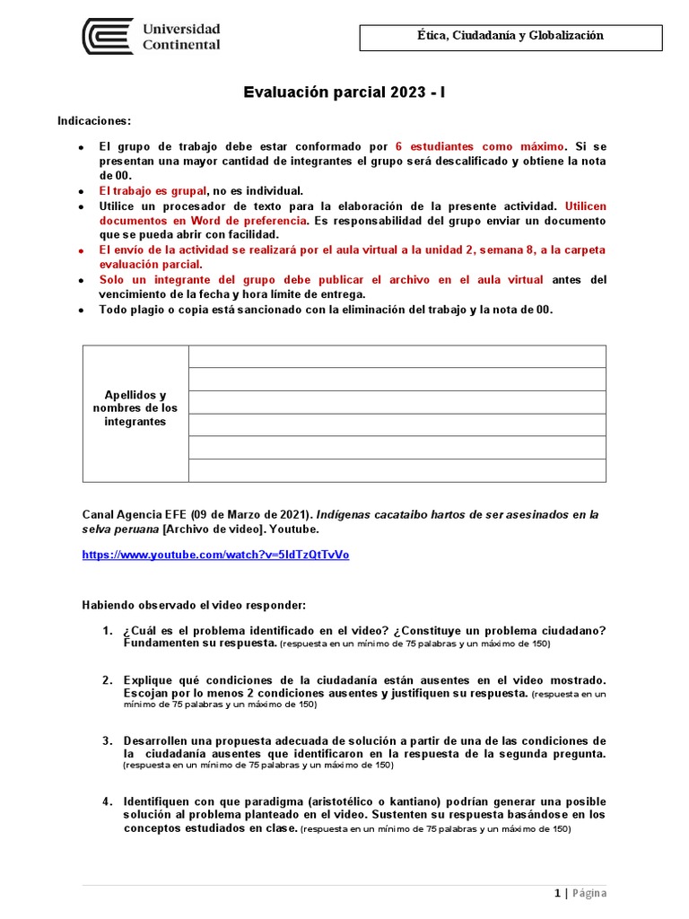 Evaluación Parcial 2023 - I | PDF | Paradigma