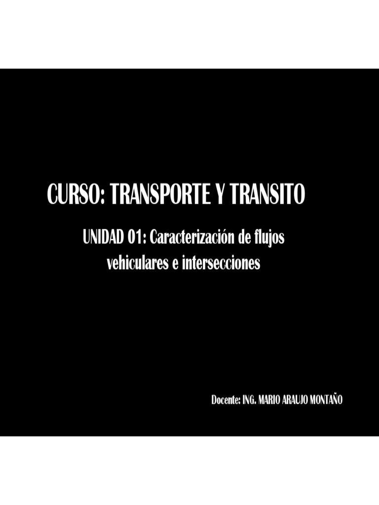 Clase 2 - Transporte y Transito | PDF