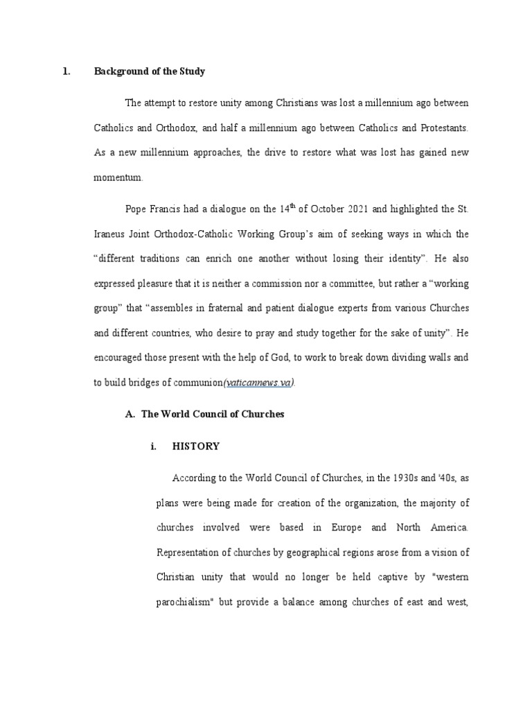 Philippine Ecumenical Center Background | PDF | Ecumenism | Christian ...