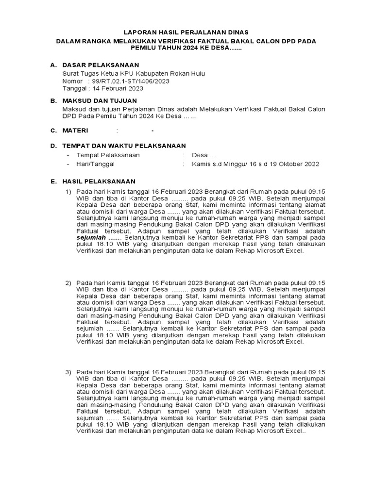 Contoh LHP Verfak | PDF