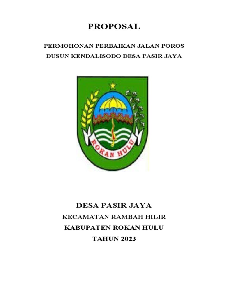 Proposal Perbaikan Jalan Poros Dusun Tegal Rejo | PDF