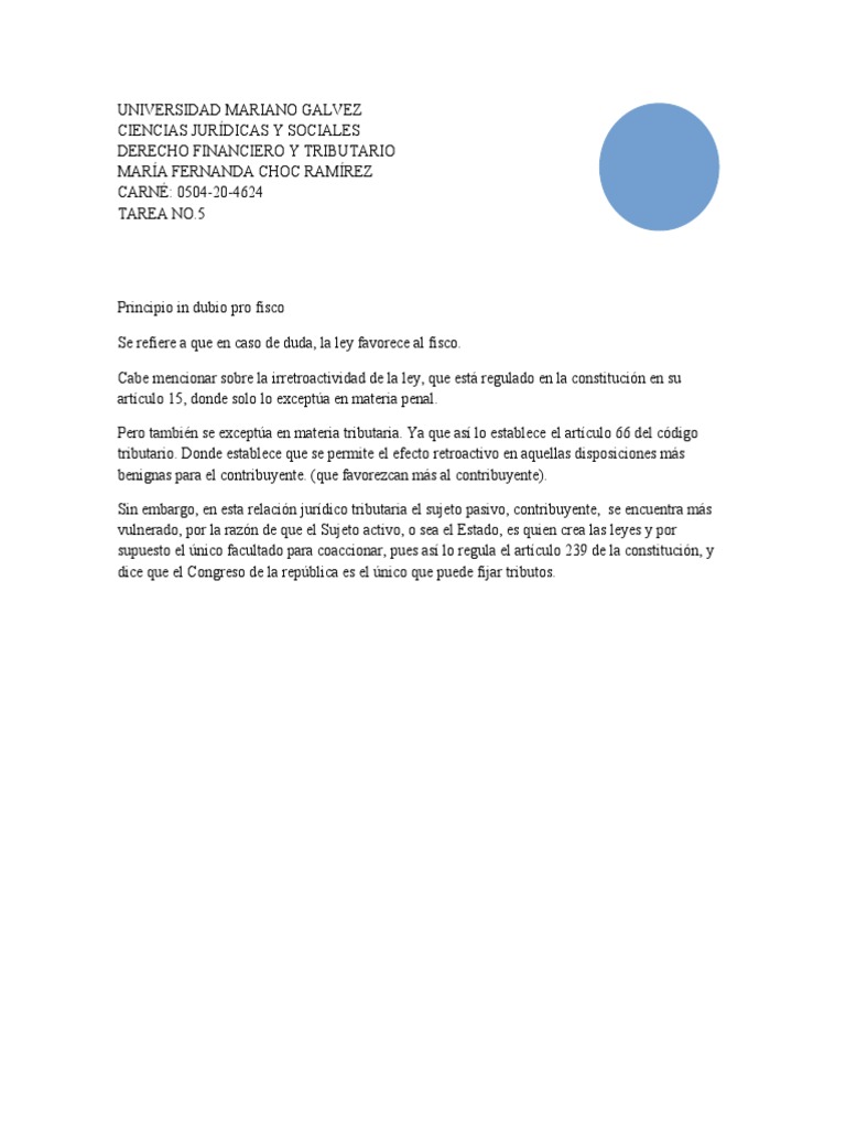 Principio in Dubio Pro Fisco | PDF