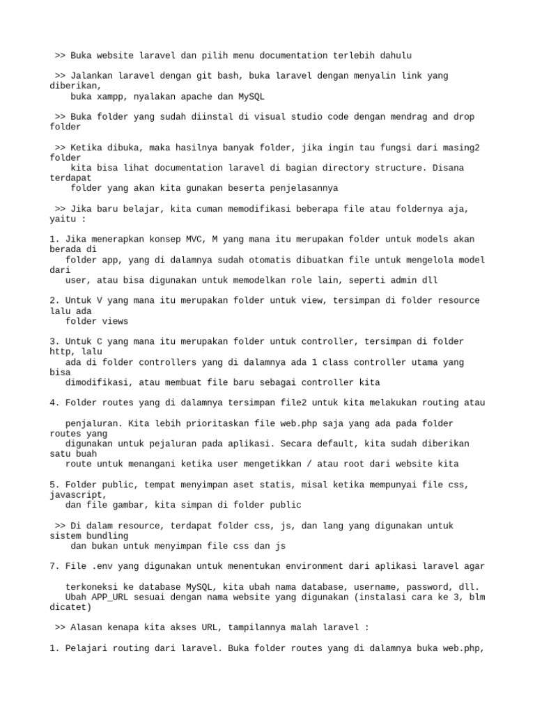 Tutorial Laravel 8 pt.2 Struktur Folder, Routes & View | PDF