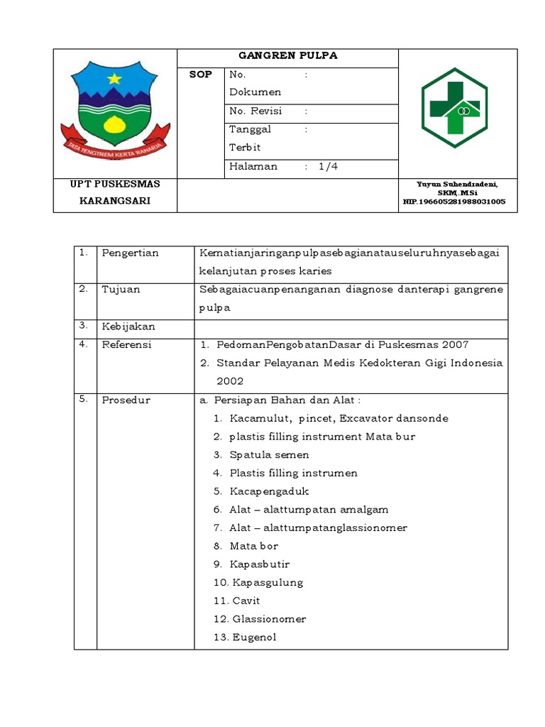 Spo 15 Gangren Pulpa | PDF