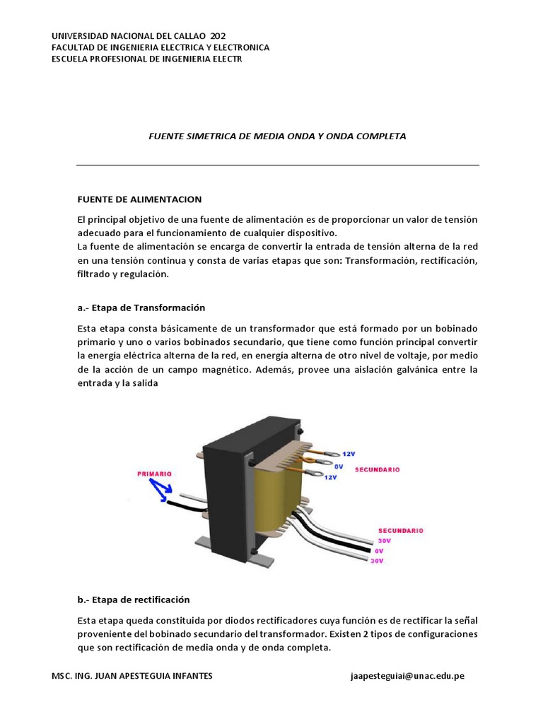 Fuente Simetrica de 12V | Descargar gratis PDF | Rectificador | Fuente ...