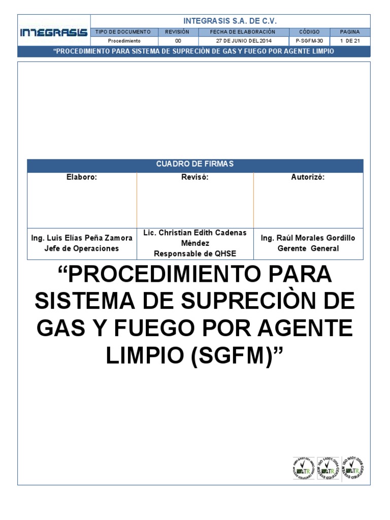 Procedimiento de SGF FM200 | PDF | Software | Sistema de manejo de calidad
