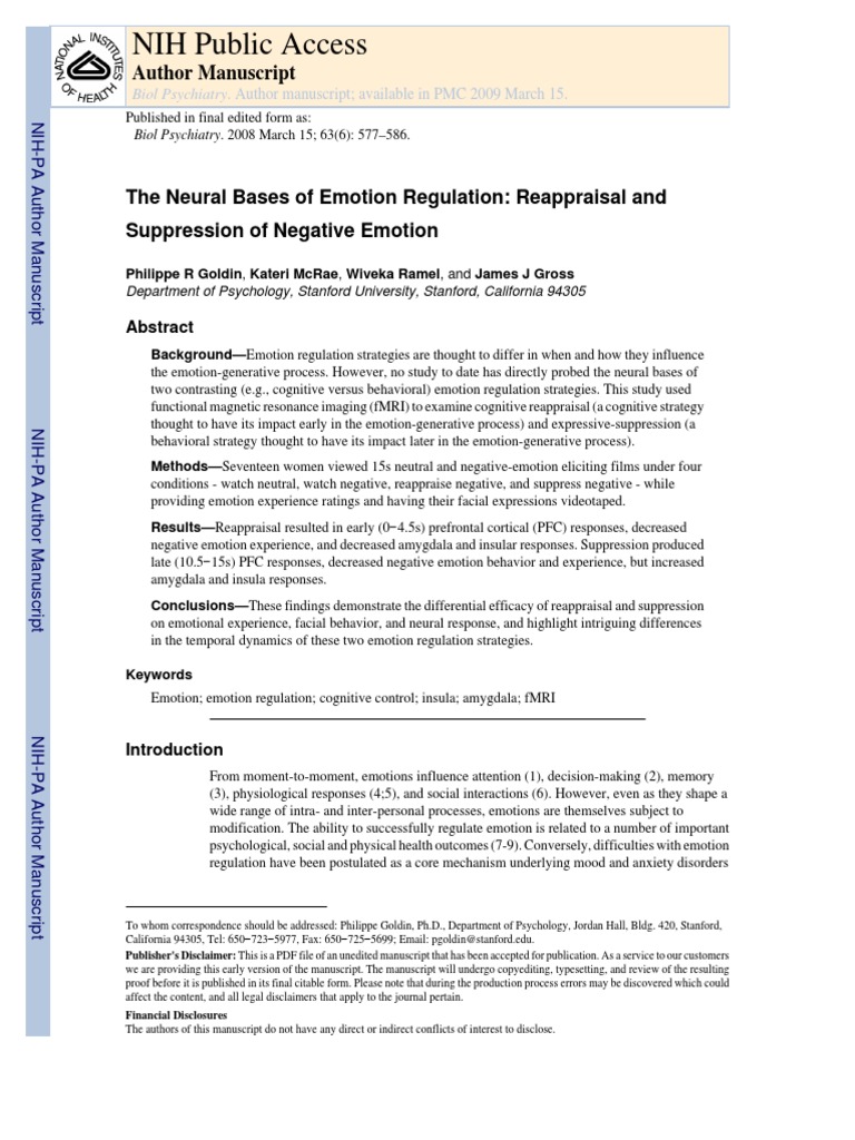 Nihms 41619 | Descargar gratis PDF | Emotions | Executive Functions