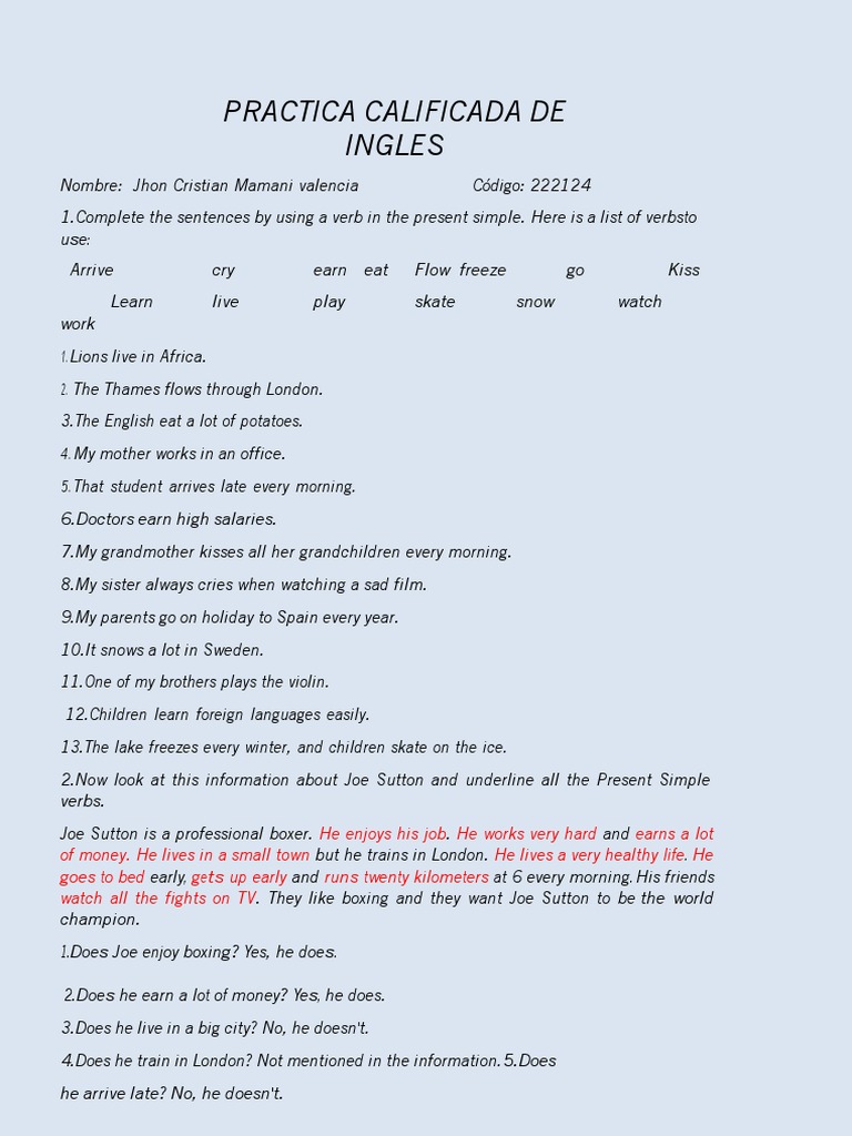 Practica de Ingles1 | PDF | Language Arts & Discipline | Foreign Language Studies