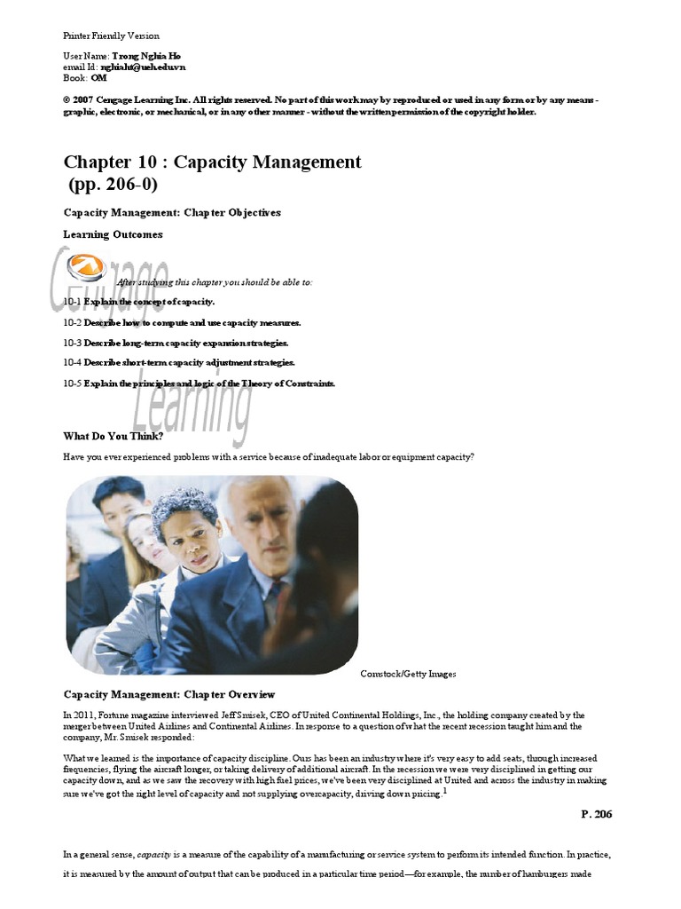 Chapter 8 - Capacity Management | PDF | Economies | Business