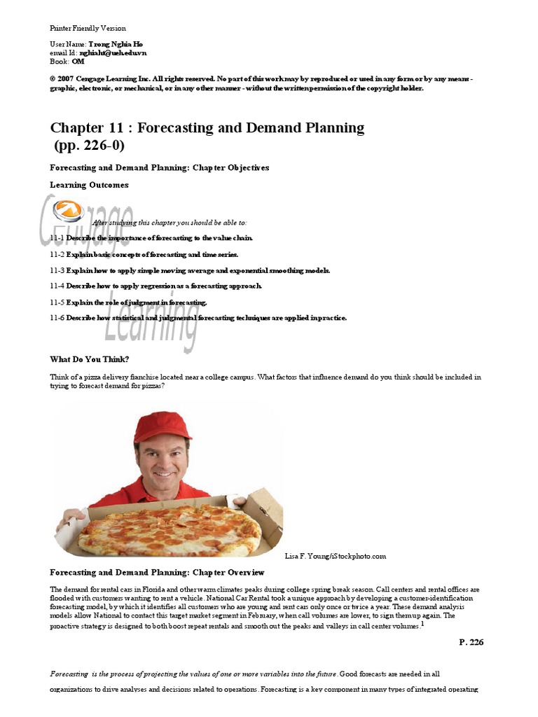 Chapter 3 Forecasting And Demand Planning Pdf Forecasting