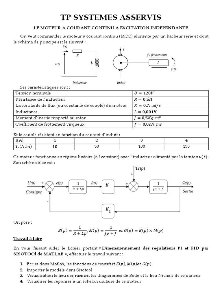 TP Systemes Asservis Lineaires 2-1 | PDF