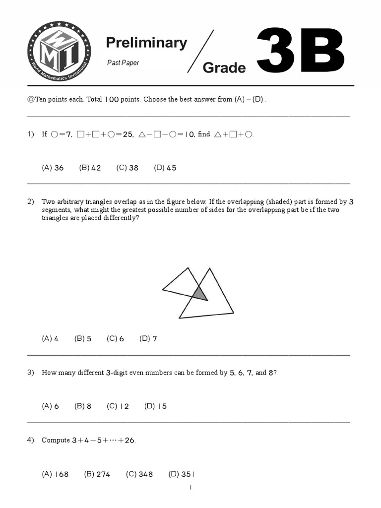 WMI Grade 3 Questions Part 2 | PDF | Subtraction | Mathematics