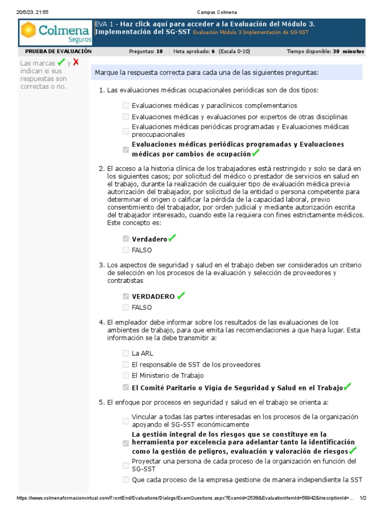 Modulo 3 - 2 | PDF | Evaluación | Seguridad y salud ocupacional