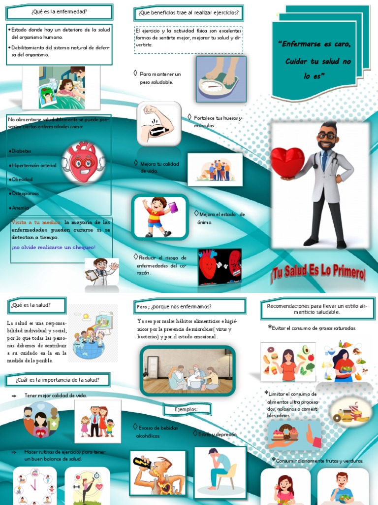 Tríptico La Salud | PDF | Determinantes de la salud | Comida y bebida