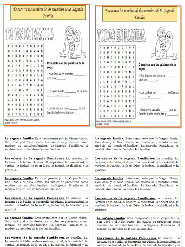 Ficha de la Sagrada Familia | PDF