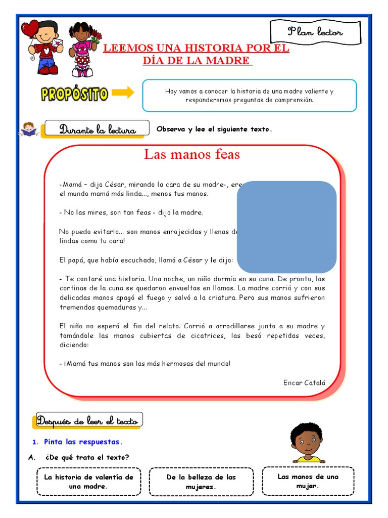 E3 s3 Ficha d4 Plan Lector Leemos Una Historia Por El Dia de La Madre | PDF