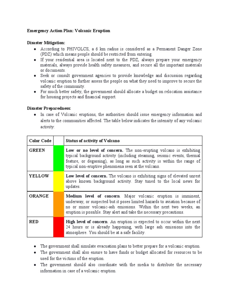 Emergency Action Plan | PDF | Volcanic Ash | Volcano