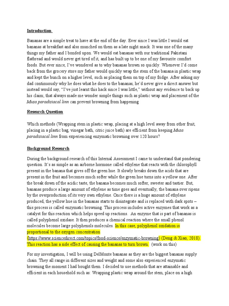 Bio Ia 2022 | PDF | Banana | Enzyme
